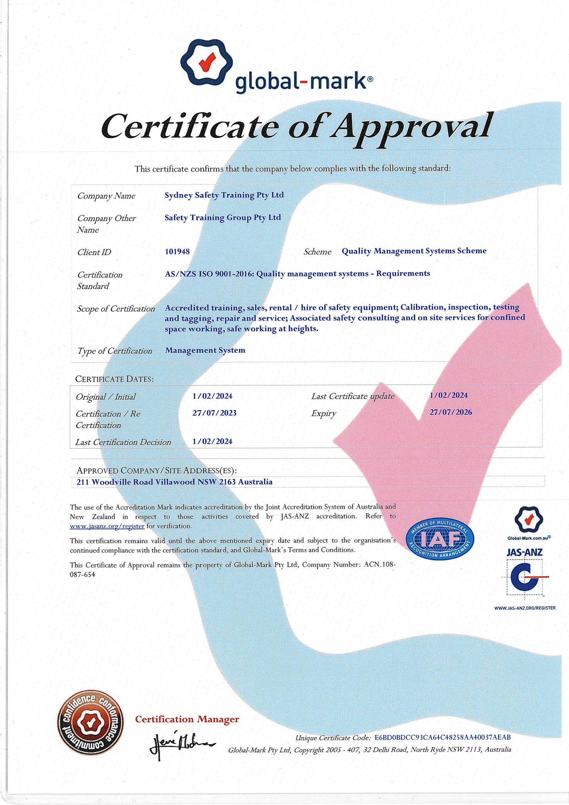 ISO Certification Sydney - ISO 9001 and 45001